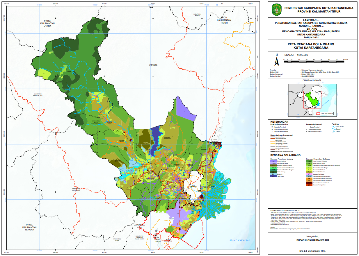 Perda RTRW dan Peta Pola dan Struktur Ruang Kukar